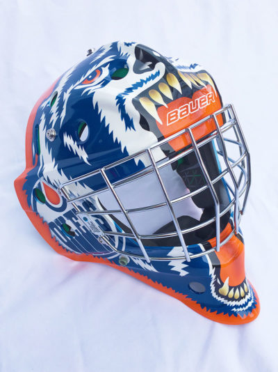 Cujo Oilers Custom Mask – Ironclad Custom Paint